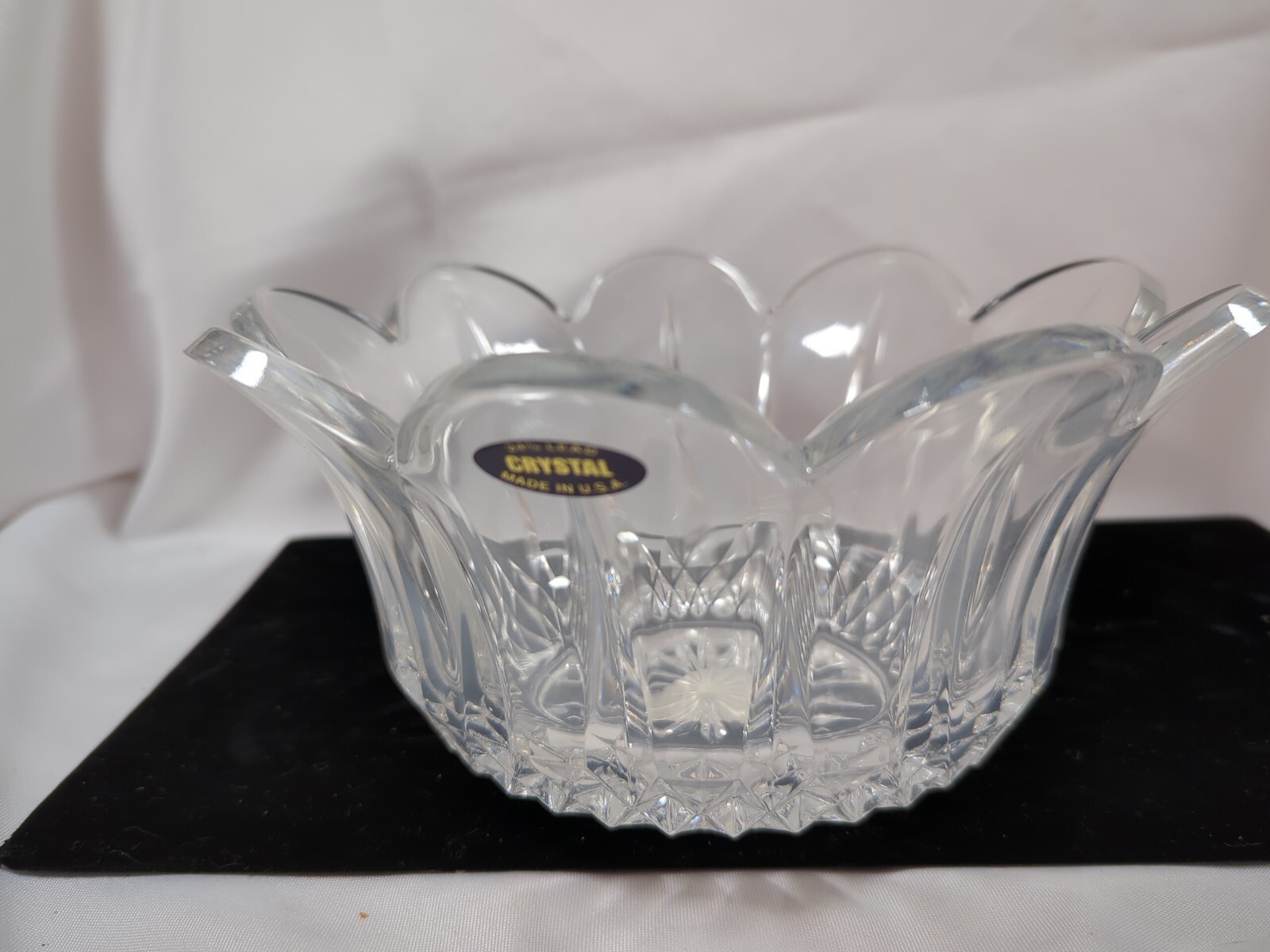 St. George Toscany 24% Lead Crystal Odyssey 8 1/4 Bowl Petal Scalloped ...