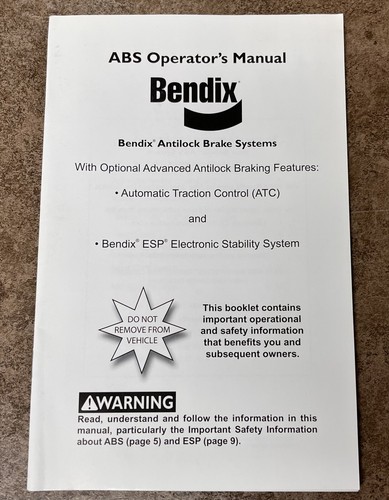 BENDIX ABS OPERATORS MANUAL *READY TO SHIP* | eBay