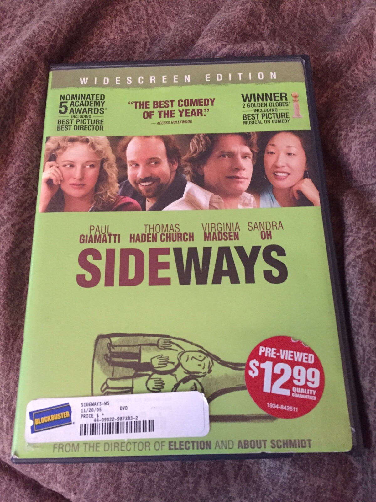 SIDEWAYS DVD Widescreen Edition Nominated 5 Academy Awards Paul ...