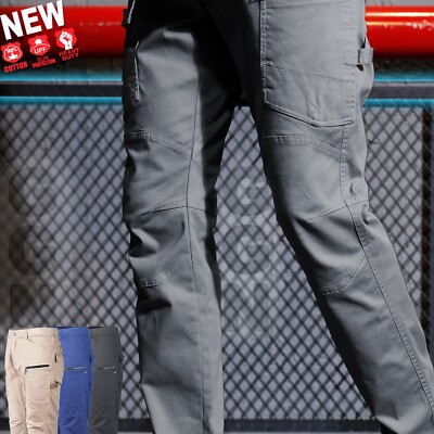 BigBEE Work Pants Cargo Trousers Stretch Cotton Elastic Waist Tactical Studed | eBay