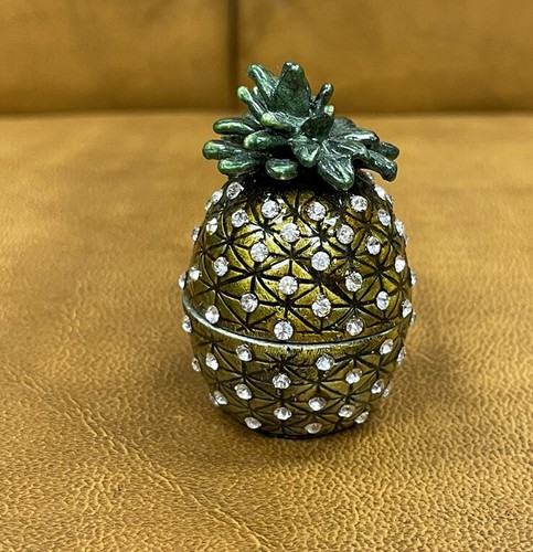 Jeweled Trinket Box - Pineapple w/Lots of Sparkling Jewels hinged lid container | eBay