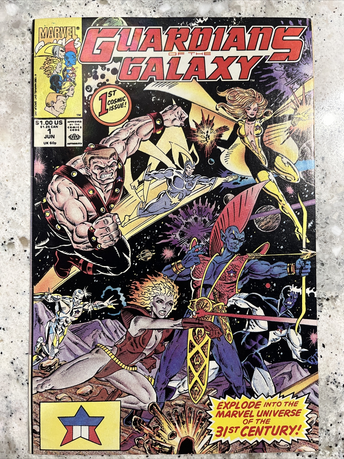 🔑 Guardians of the Galaxy #1 First App TASERFACE Newsstand 1990 Marvel ...
