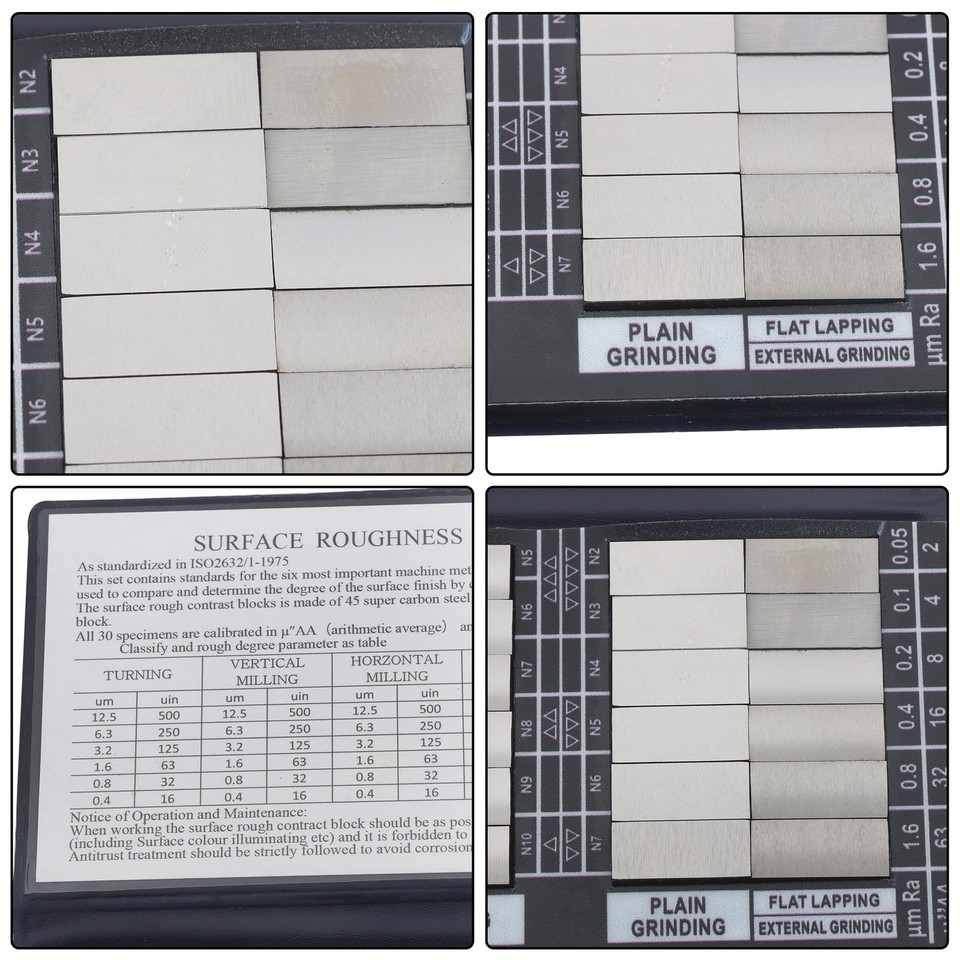 Surface Roughness Comparator Set Ra0.05-12.5mm with 30 Specimens for ...