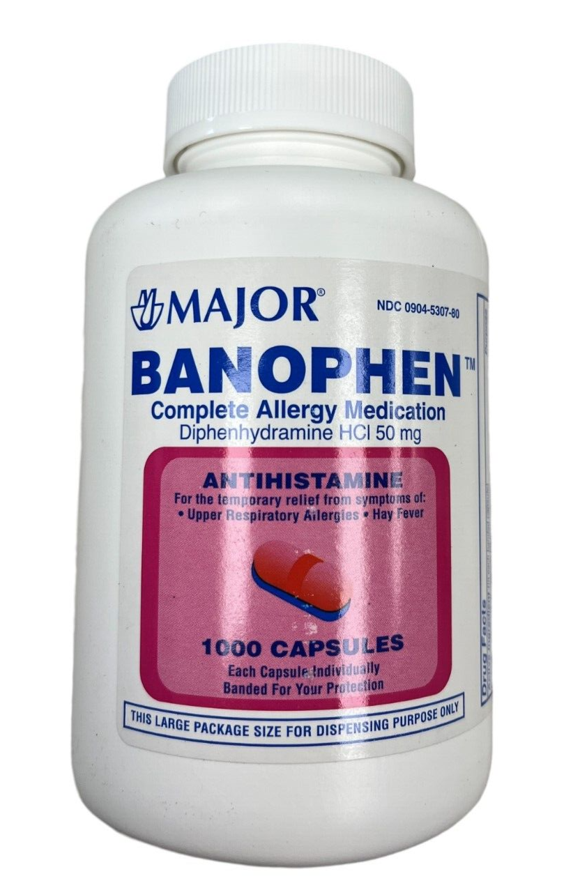 Diphenhydramine 50mg CAPSULES 1000ct ( Major/Banophen ) -- | eBay UK