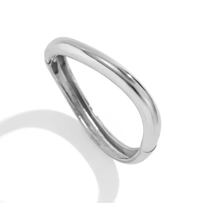 ZARD Wavy Bangle Solid Bracelet in 925 Sterling Silver | eBay