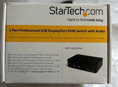 StarTech SV231DDVDUA2 2-Port KVM Switch with Dual DisplayPort 4K 60Hz ...