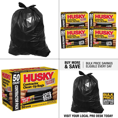 42 Gal. Heavy-duty Clean-up Bags (200-count) | Contractor Husky Trash ...