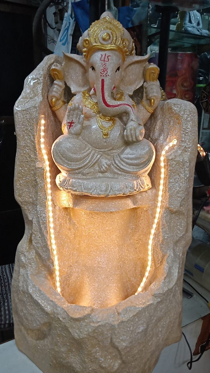 Resin Handmade Ganesha waterfall fountain Hindu deity of wisdom and ...