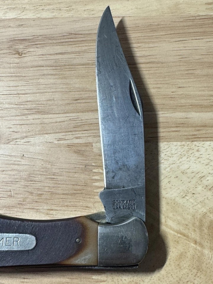 Vintage Schrade Old Timer #1250T Lock Back Pocket Knife with Black Belt ...