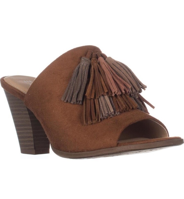 Esprit Billie Fringe Slide Mules Clogs Suede Tassels … - Gem