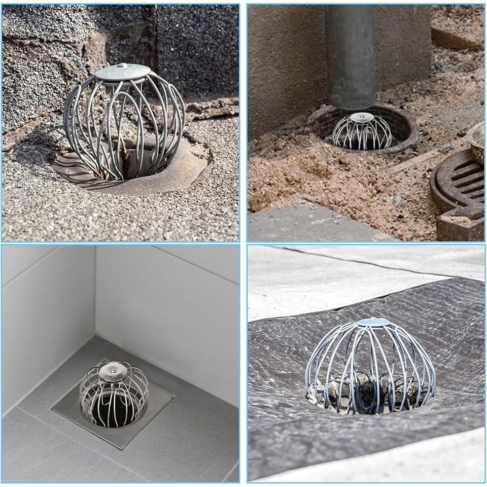 Rain Gutter Leaf Catcher 2pcs for Downpipe 87 to 100 mm Zinc Wire Guard ...