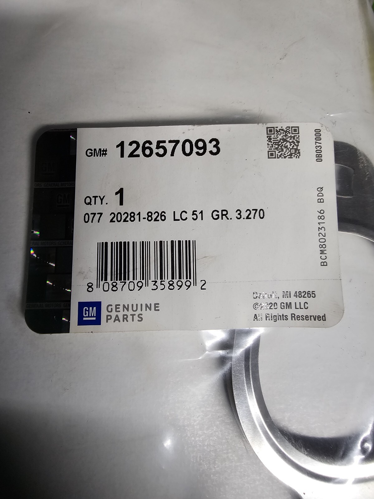 Exhaust Manifold Gasket-VIN: C, Eng Code: L83 GM Parts 12657093 Quanity ...