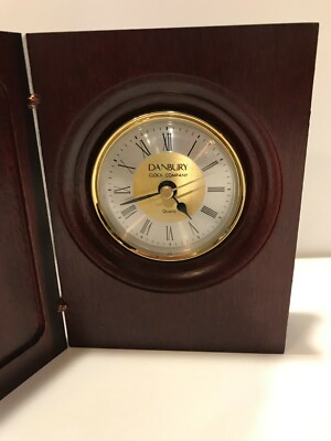 DANBURY Vintage Quartz CLOCK DESKTOP CLOCK IN WOOD BOOK Style Frame | eBay