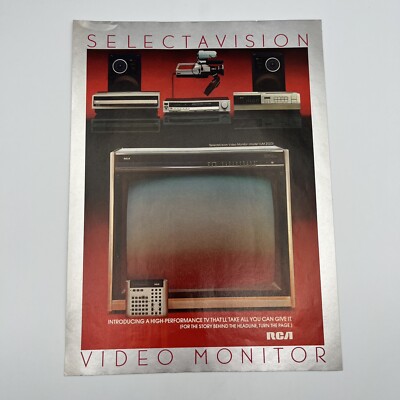RCA Selectavision Video Monitor 1983 Vtg Print Ad 8”x11” Retro ...
