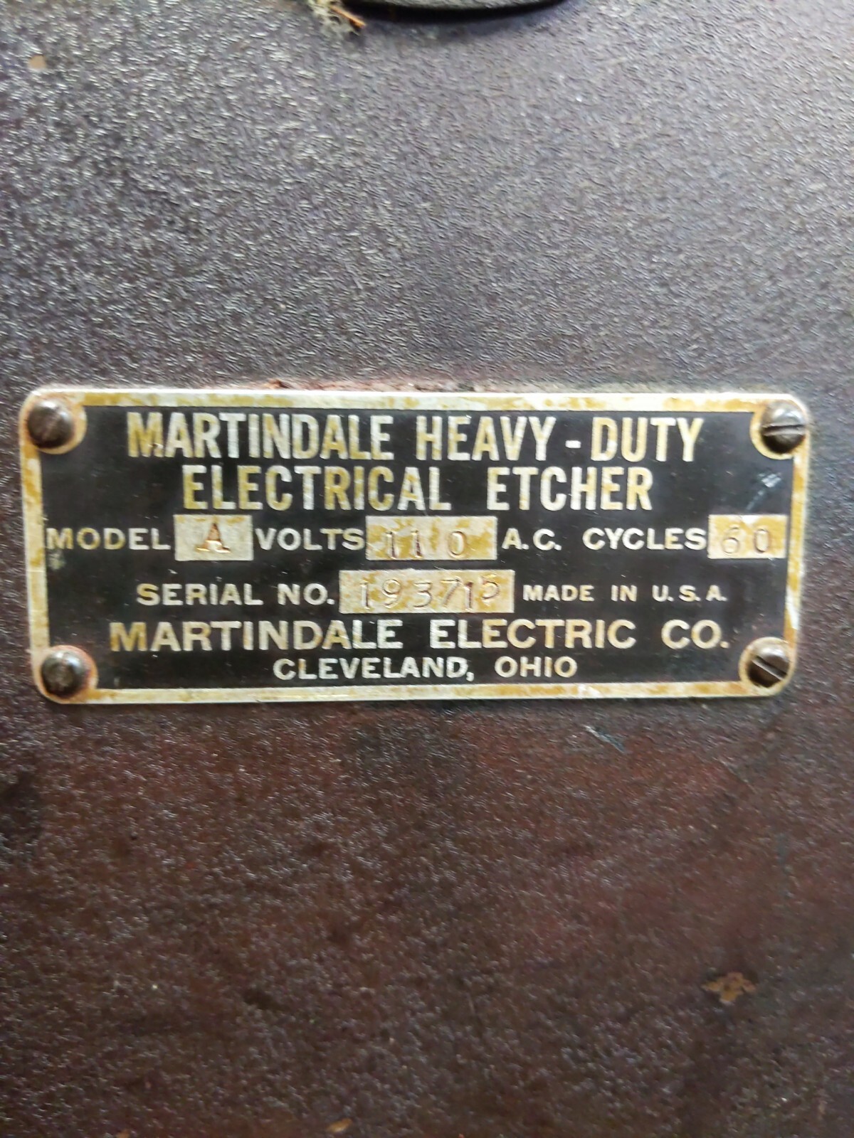 Martindale HEAVY DUTY Electric Etcher Model A 110V | eBay