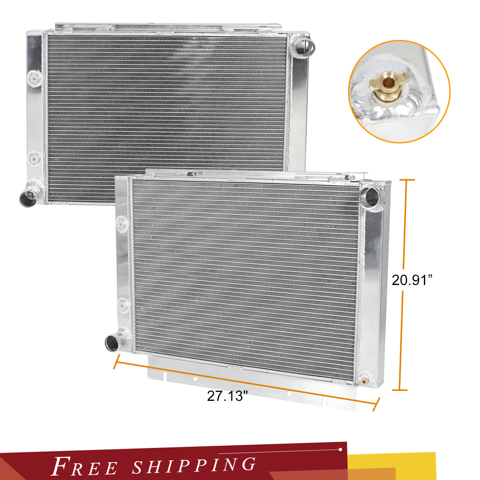 Aluminum 3 Row Radiator For 1960-1963 Ford Galaxie 500 500XL L6 V8 1961 ...