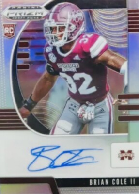 2020 Prizm Draft Picks Brian Cole II Silver Prizm Autograph Auto RC ...