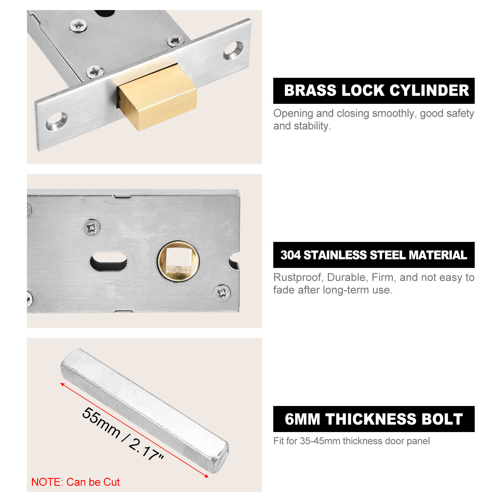 Round Recessed Door Lock Stainless Steel Hidden Recessed Cup Door ...