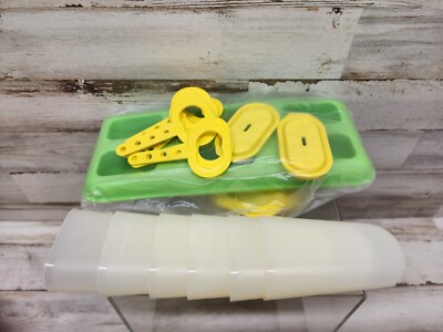Tupperware Ice Tups /Tupps Set ~Kids Healthy Frozen Popsicles Yellow ...