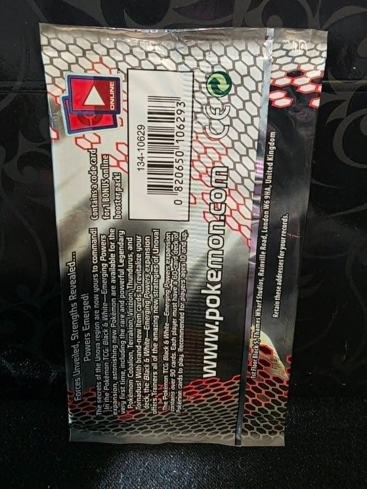 EMPTY Black & White Emerging Powers Pokemon Booster Pack - Cobalion ...