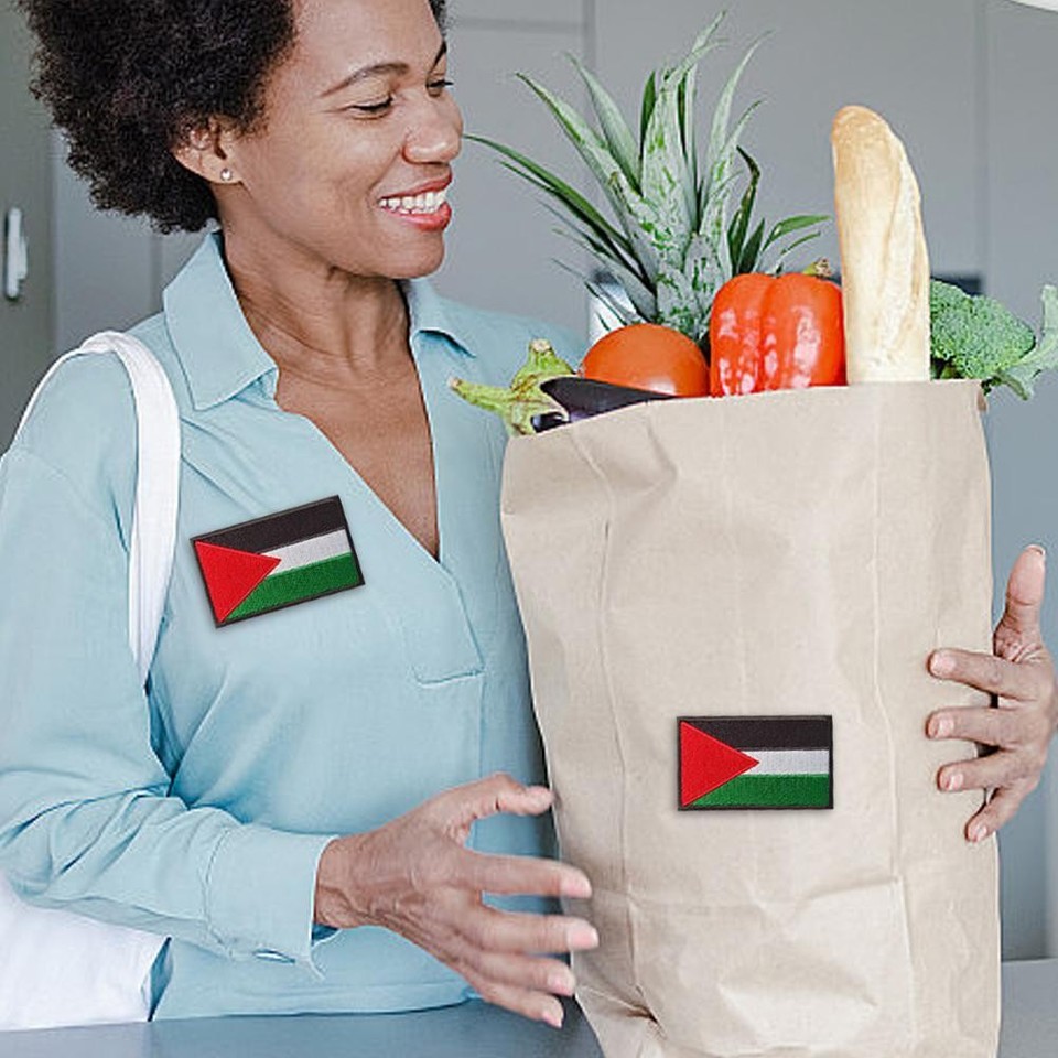 .3X Palestine Embroidered Flag Patch Iron/Sew On Clothes Palestinian US ...