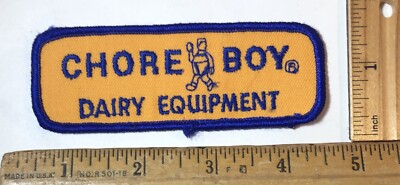 Vintage Chore Boy Dairy Equipment Logo Patch Agricultural Farming Cow ...