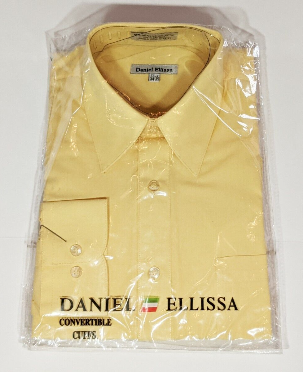 Daniel Ellissa Shirt Mens 15 1/2 34-35 Yellow Long Sleeve Button up ...