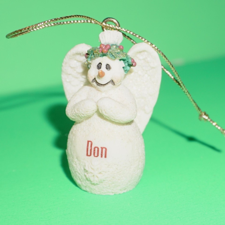 Snowman Angel Christmas Ornament Snowangel Sparkle Ganz Pre-Printed ...