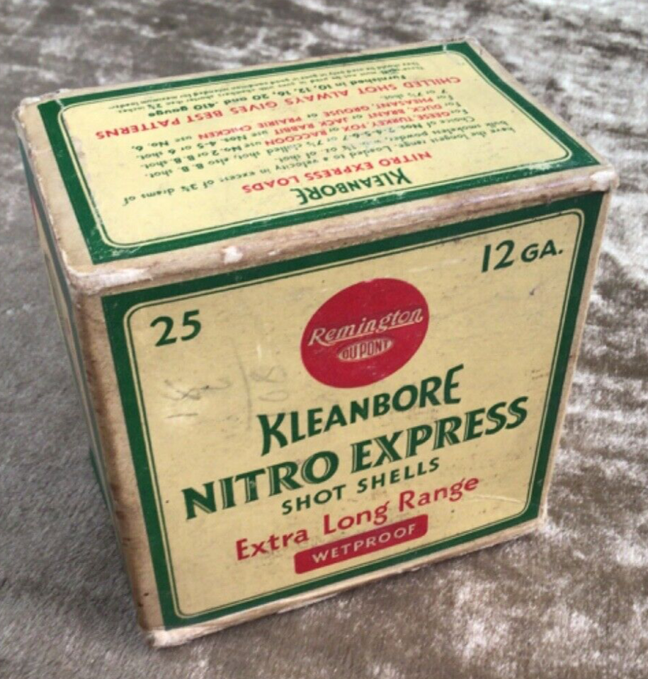 Vintage Remington DuPont Kleanbore Nitro Express GA. Shotgun Shells ...