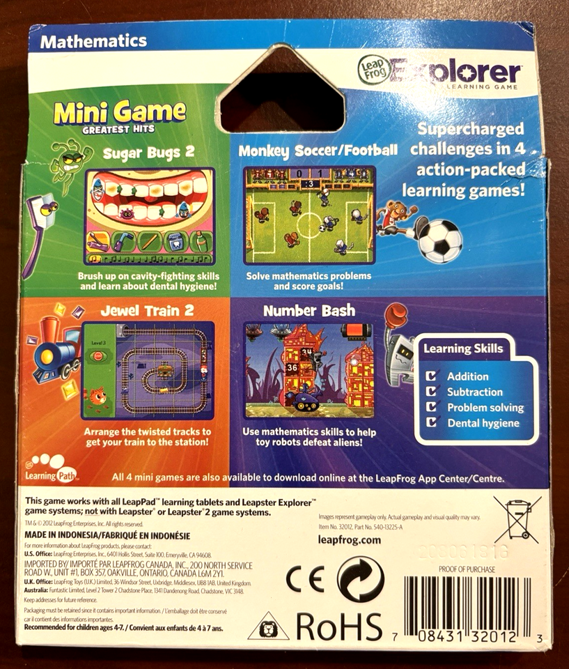 LeapFrog LeapPad Explorer Learning System: Mini Game Hits, Leap Pad 1 2 ...