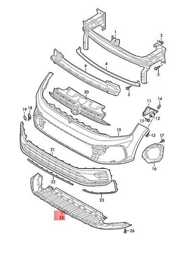 Genuine VW Virtus D22 Spoiler Front 5JN8059039B9 | eBay