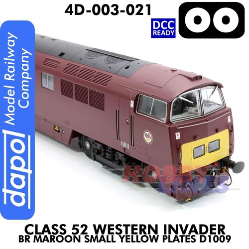 Class 52 WESTERN INVADER BR MAROON SYP D1009 DCC Ready OO DAPOL 4D-003 ...