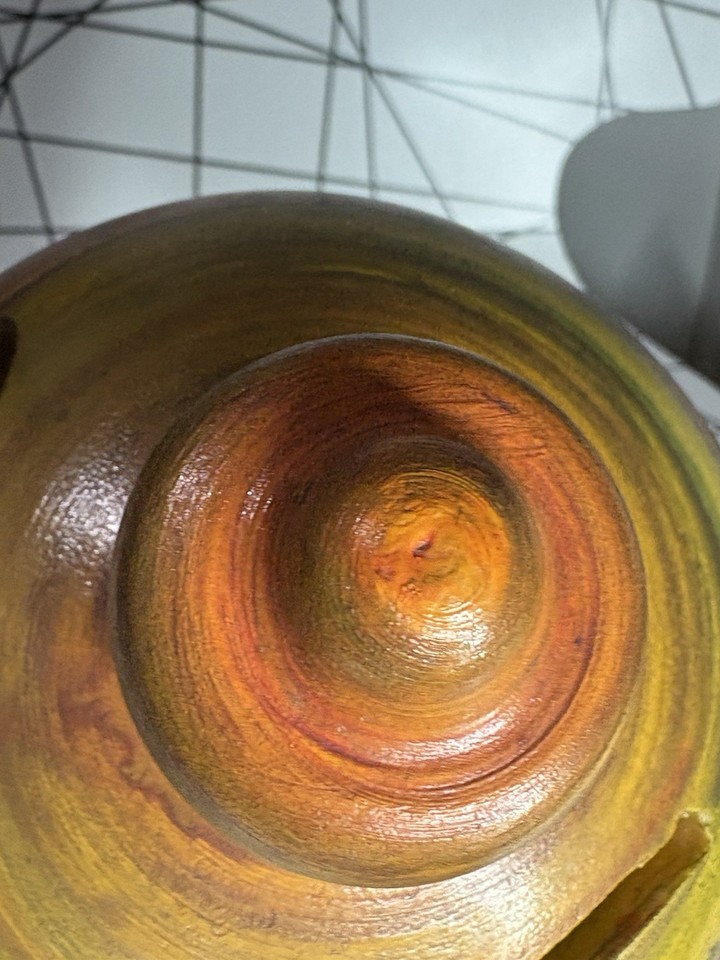 Vintage Teramundi Hand Made Coin Money Saving Jar Earth Colours Tones ...