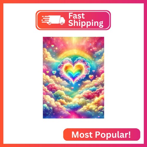 Axquilon Diamond Art Kits for Adults-Rainbow Heart 5D Diamond Painting ...