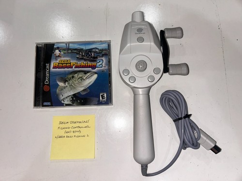 Sega Dreamcast Fishing Controller (HKT-8700) + Sega Bass Fishing 2 Game ...