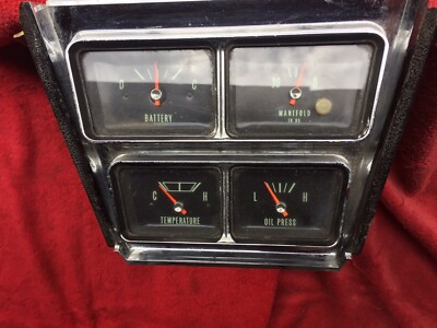 1966 Chevy Impala Super Sport SS Caprice OEM Stacked Console Gauges Oil ...