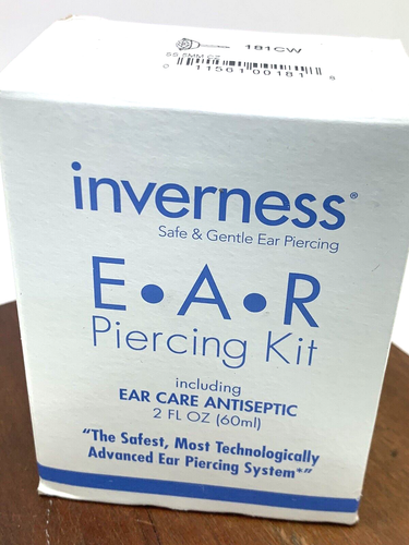Inverness Ear Piercing Home Kit 5mm CZ Stainless Steel Earrings 181CW ...