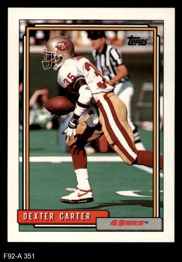 1992 Topps #351 Dexter Carter 49ers Florida St 8 - NM/MT | eBay
