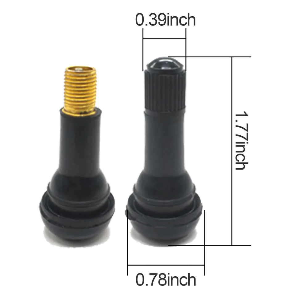 100Pcs Tire VALVE STEMS TR 413 Snap-In Car Auto Short Rubber Tubeless ...