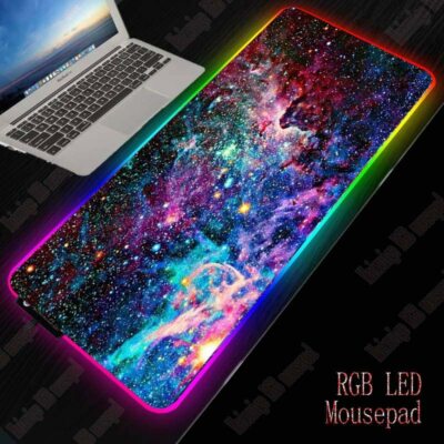 Space Planet RGB Gaming Lighted Computer Mousepad Mouse Mat Play Mat ...