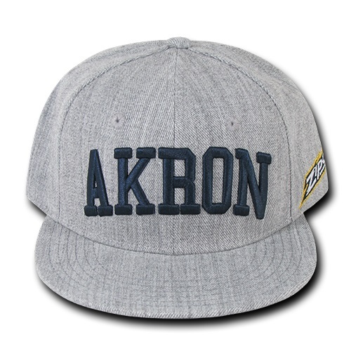 Heather Gray University Akron UA Zips NCAA Flat Bill Snapback Baseball ...