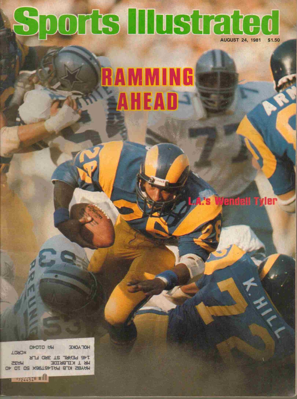 LOS ANGELES RAMS WENDELL TYLER 1981 SPORTS ILLUSTRATED JOE MORRIS ...