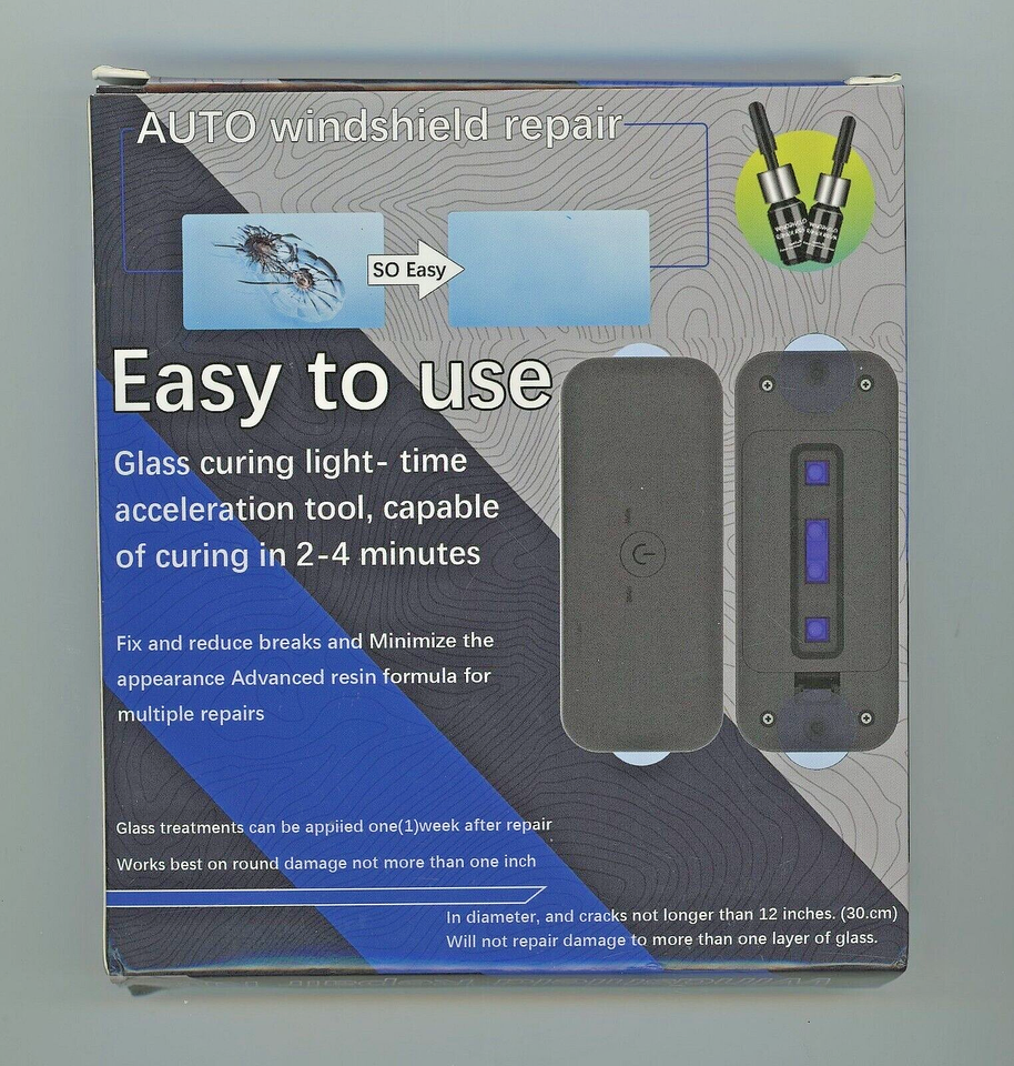 Windshield Repair Kit with Automatic Curing Light Multiple Repairs ...