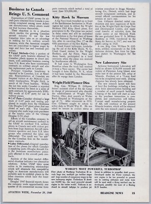 1948 Aviation Article - Northrop Aircraft New Turbodyne II Turboprop ...