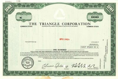 Triangle Corporation - Specimen Stocks & Bonds | eBay