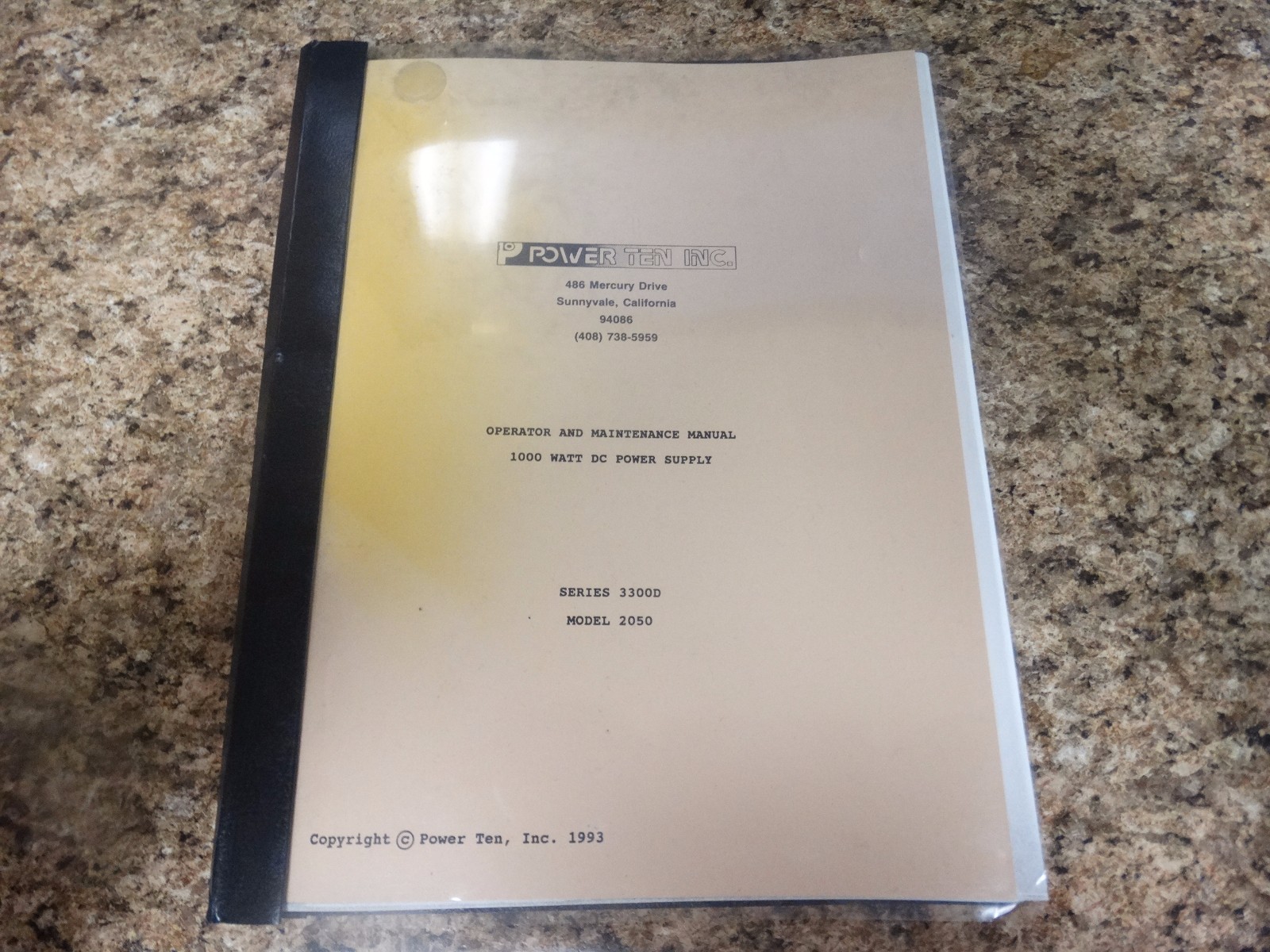 Power Ten Inc. Series 3300D Model 2050 Manual | eBay
