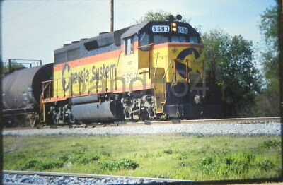 2 RR TRAIN Slide CSX GP-40 Chessie #6590 GP-40-2 #6053 Dover Akron OH ...