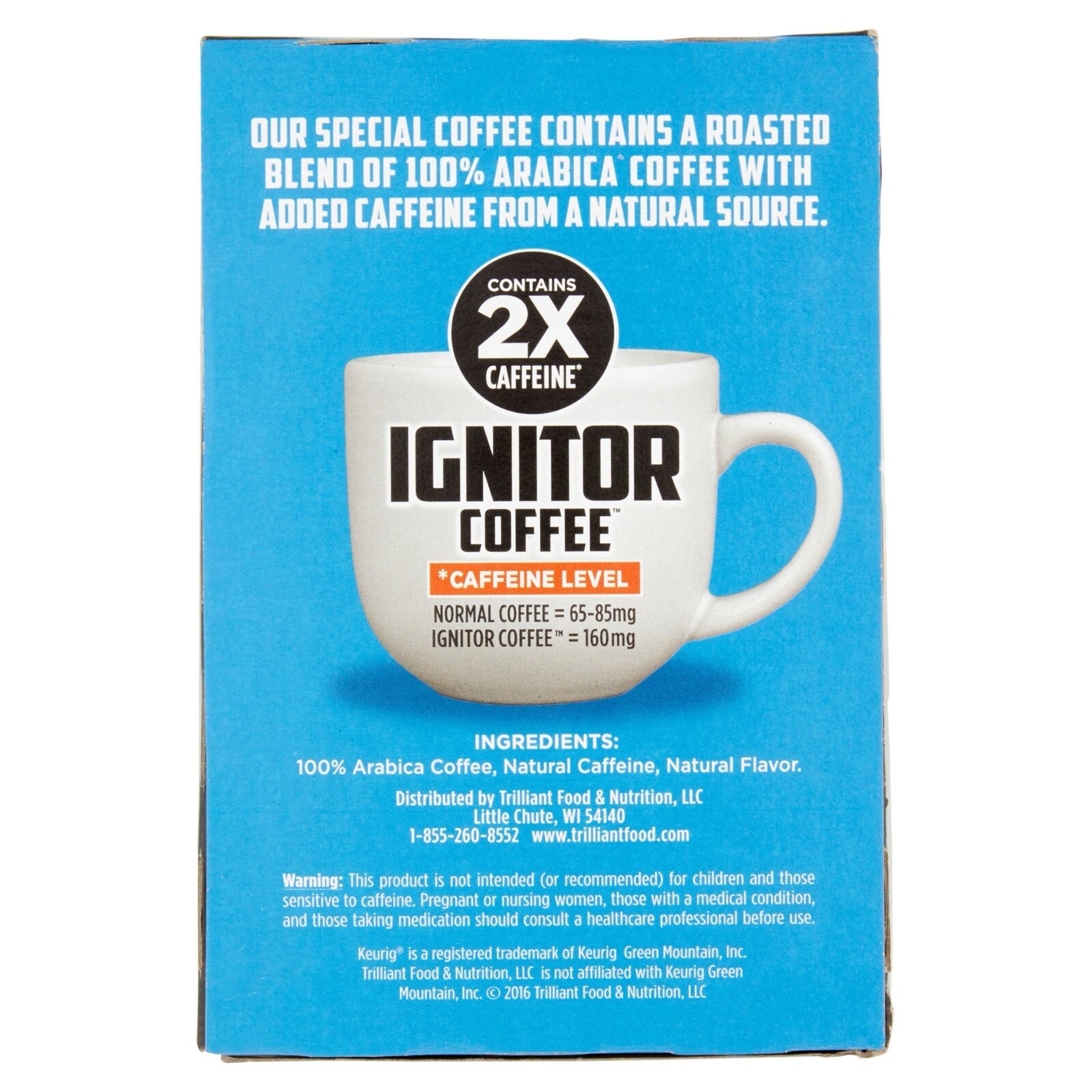 IGNITOR Coffee Medium Roast 2x Caffeine 3 Boxes of 12 Keurig K-cups for ...