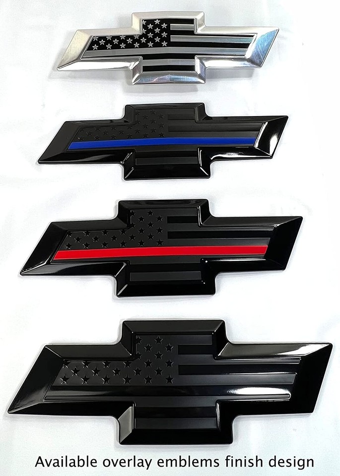 2016-2019 Chevrolet Silverado 1500 Front & Tailgate Bowtie Overlay Flag ...