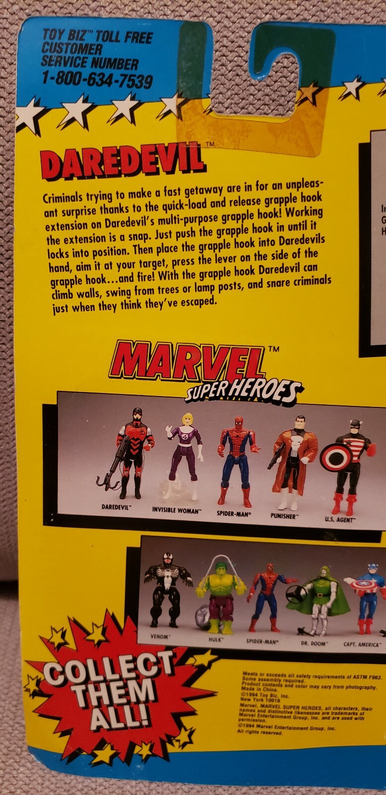 Marvel Super Heroes Daredevil Figure Exploding Grapple Hook Toy Biz 1994 | eBay